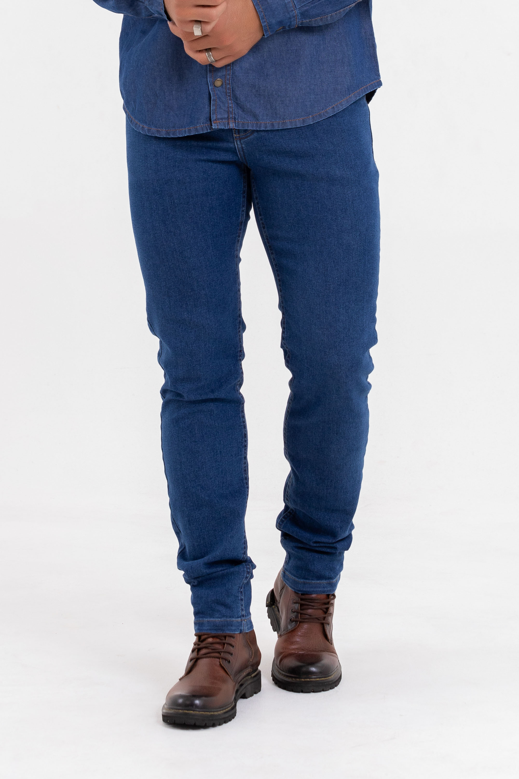 Calça Masculina Skinny Denim Básica Indigo Escuro | Rocksham